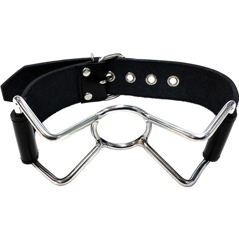 Buckled Black Leather Spider Gag - Shop Leather 64 Ten